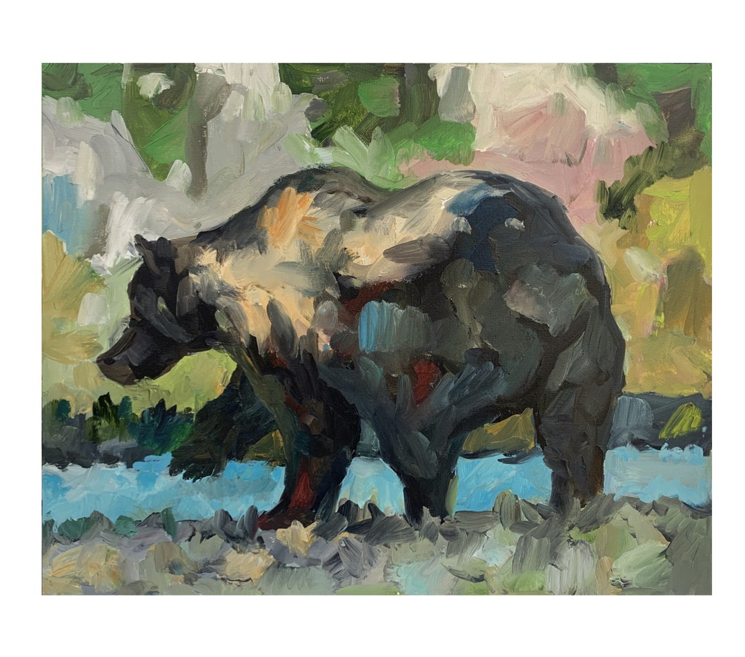 Bear Painting Bear Abstract Painting Bear Oil Painting Bear Wall ...