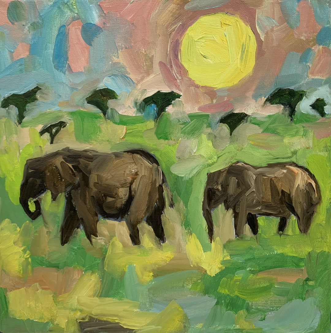 Elephant Painting Elephant Abstract Painting Elephant Oil Painting ...