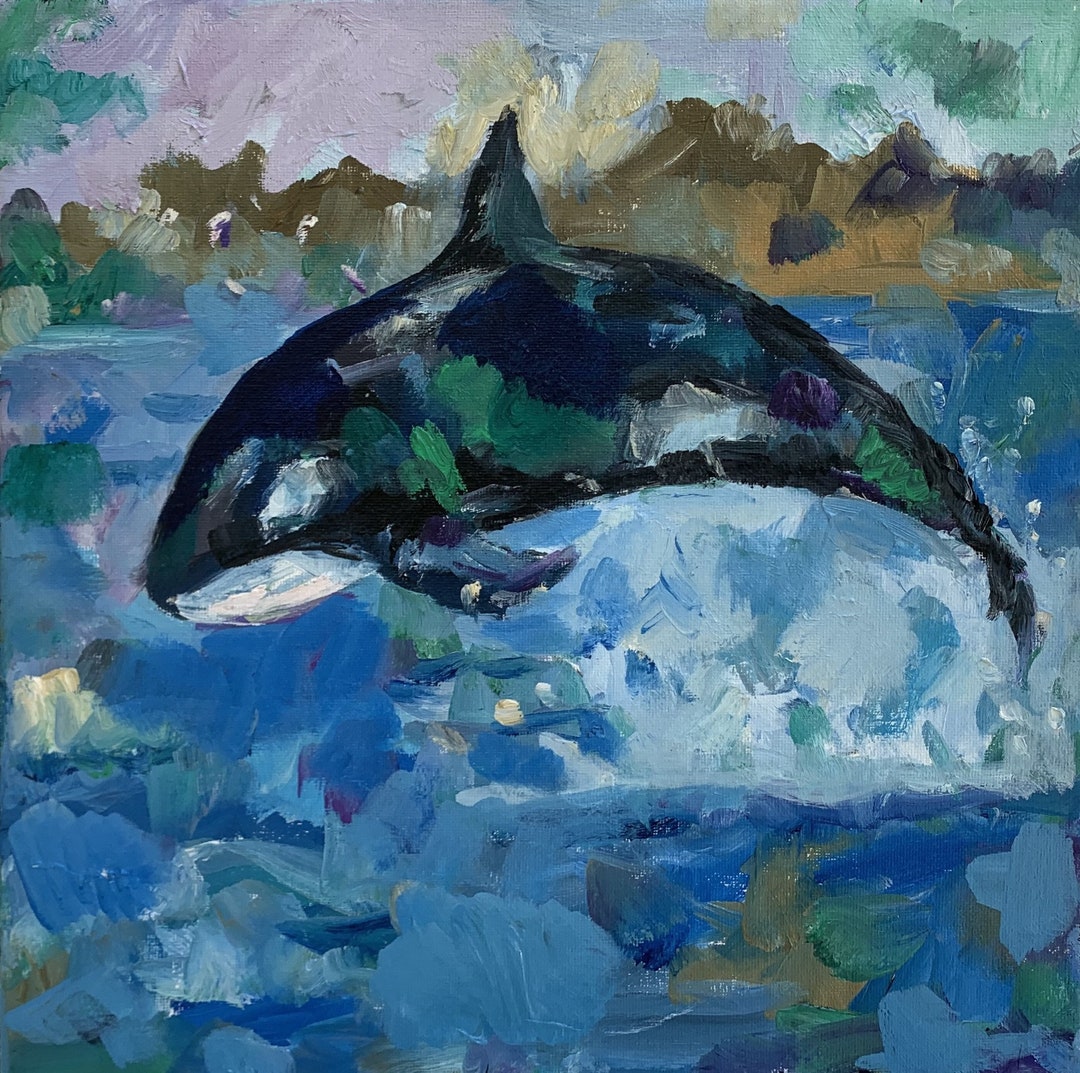 Orca Painting Orca Abstract Painting Orca Oil Painting Orca Wall ...