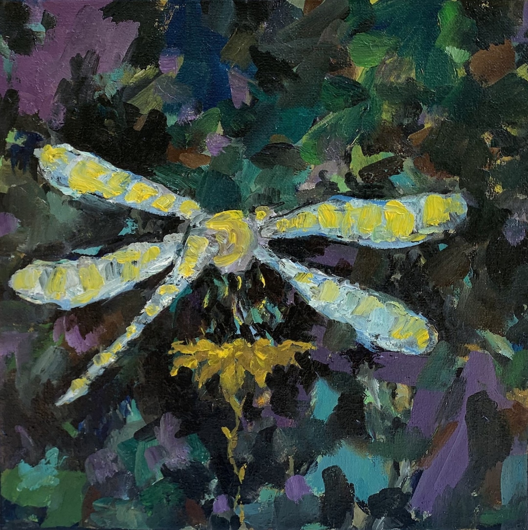 Dragonfly Painting Dragonfly Abstract Painting Dragonfly Oil Painting Dragonfly Wall Painting ...