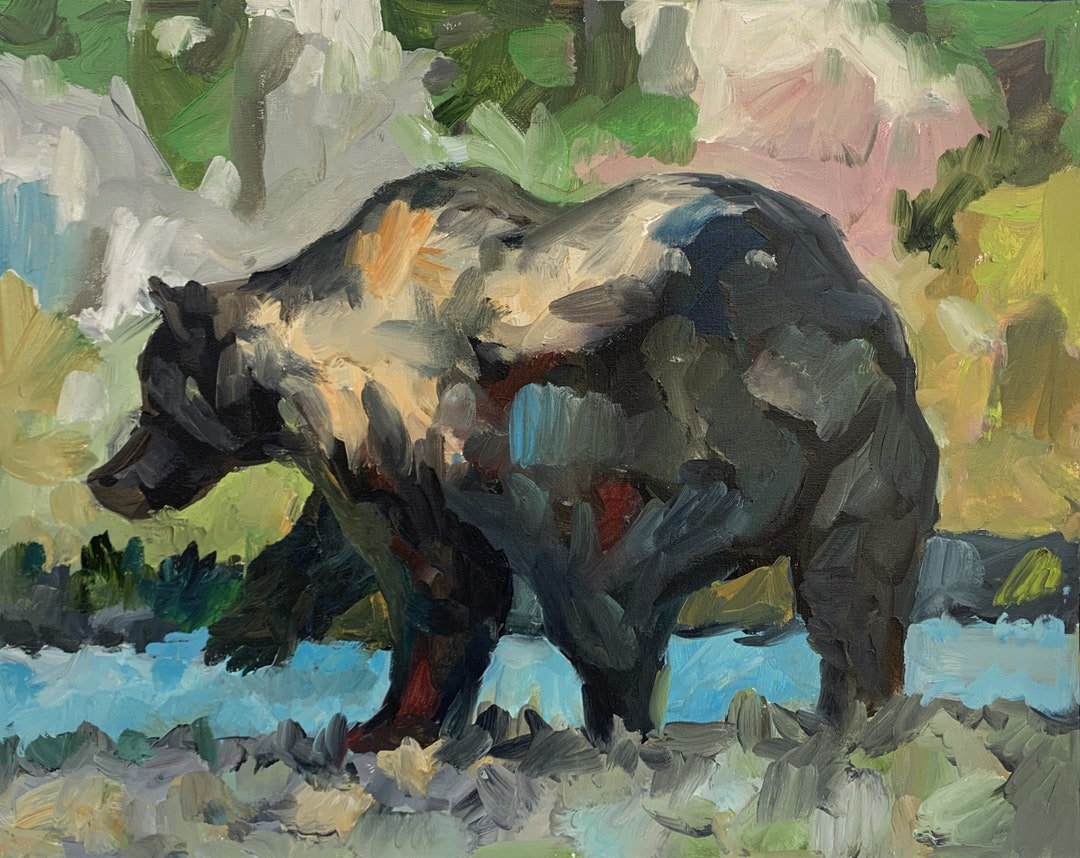 Bear Painting Bear Abstract Painting Bear Oil Painting Bear - Etsy