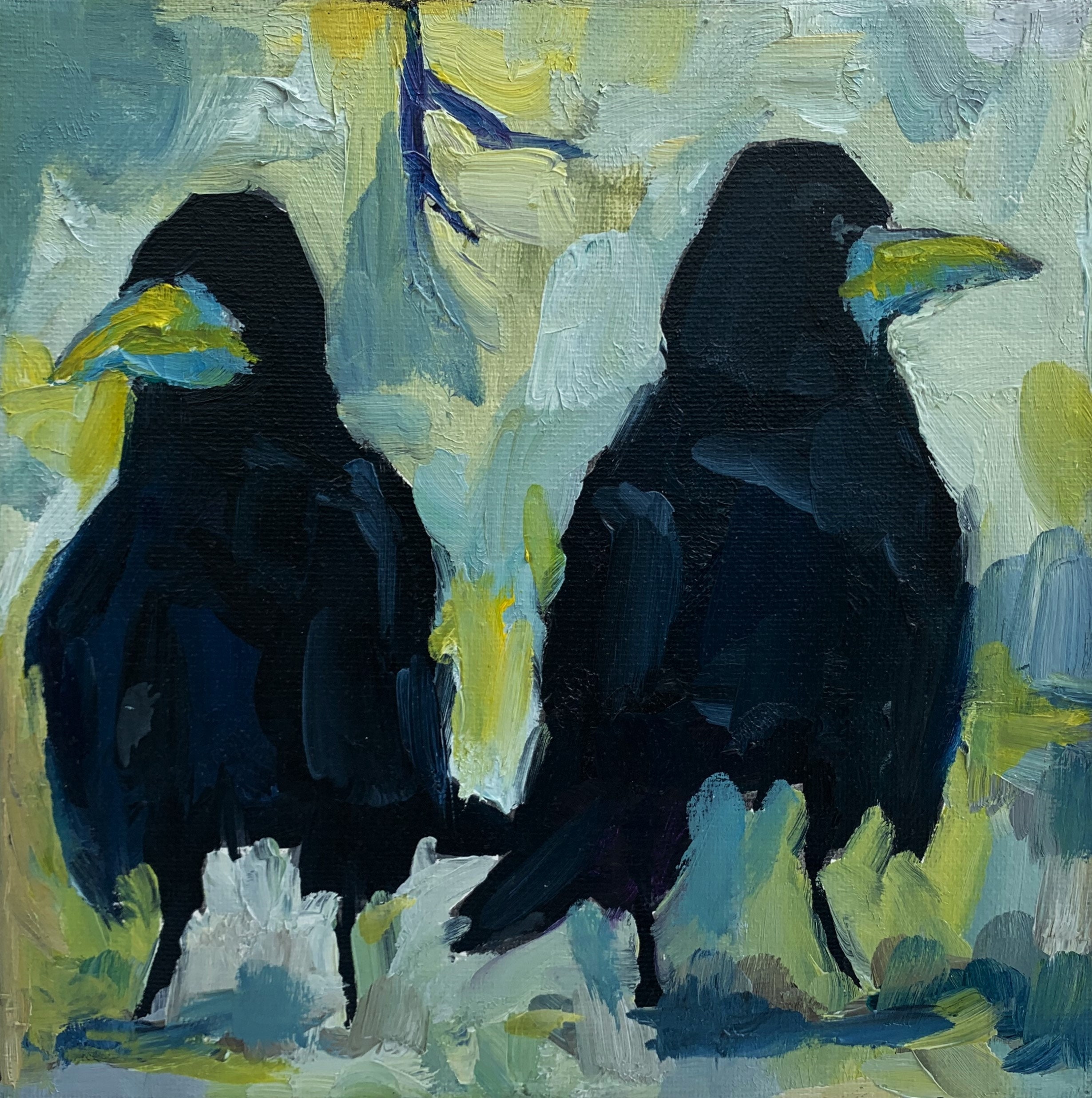 Crow Painting Crow Abstract Painting Crow Oil Painting Crow Wall ...