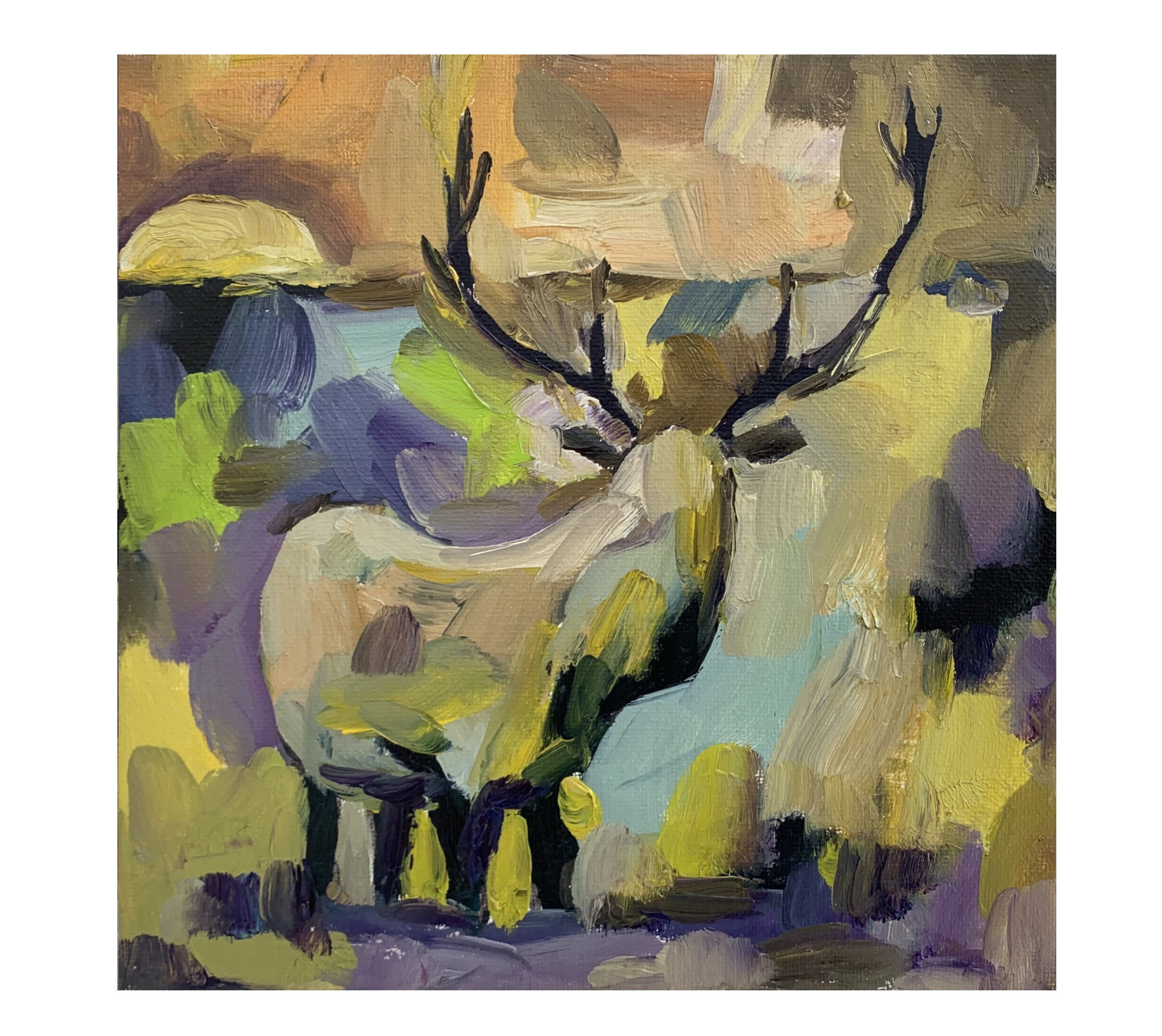 Elk Painting Elk Abstract Painting Elk Oil Painting Elk Wall Painting ...