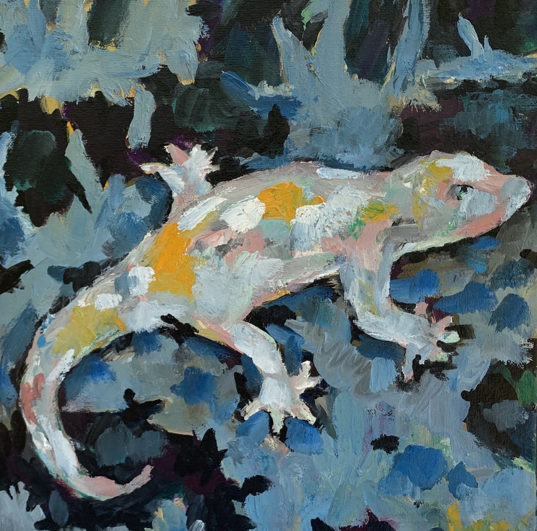 Lizard Painting Lizard Abstract Painting Lizard Oil Painting Lizard ...