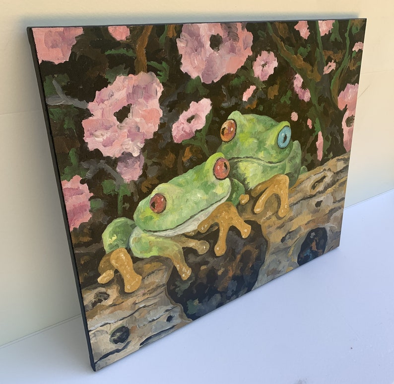 Frog Painting Frog Abstract Painting Frog Oil Painting Frog - Etsy