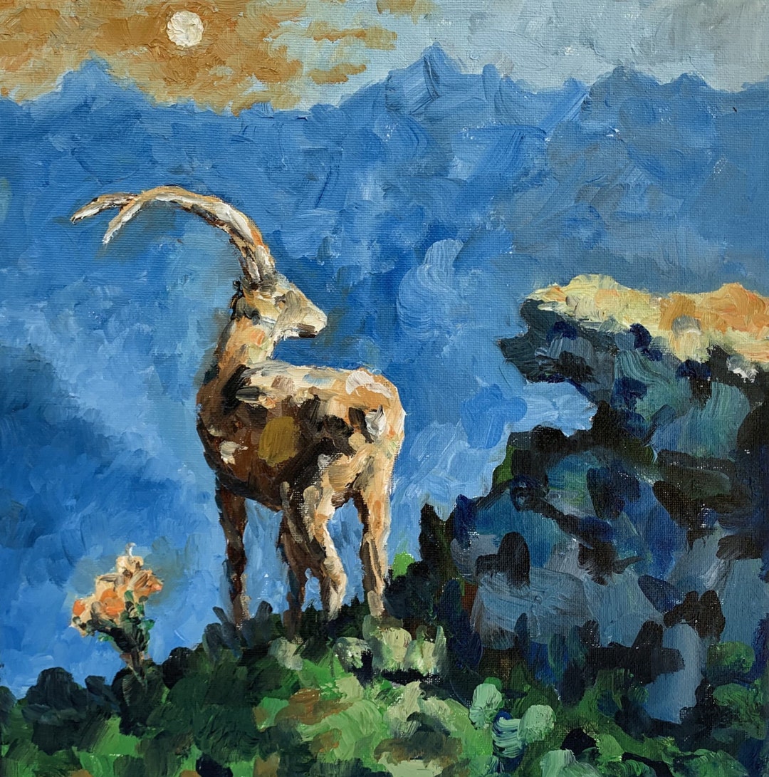 Ibex Painting Ibex Abstract Painting Ibex Oil Painting Ibex - Etsy