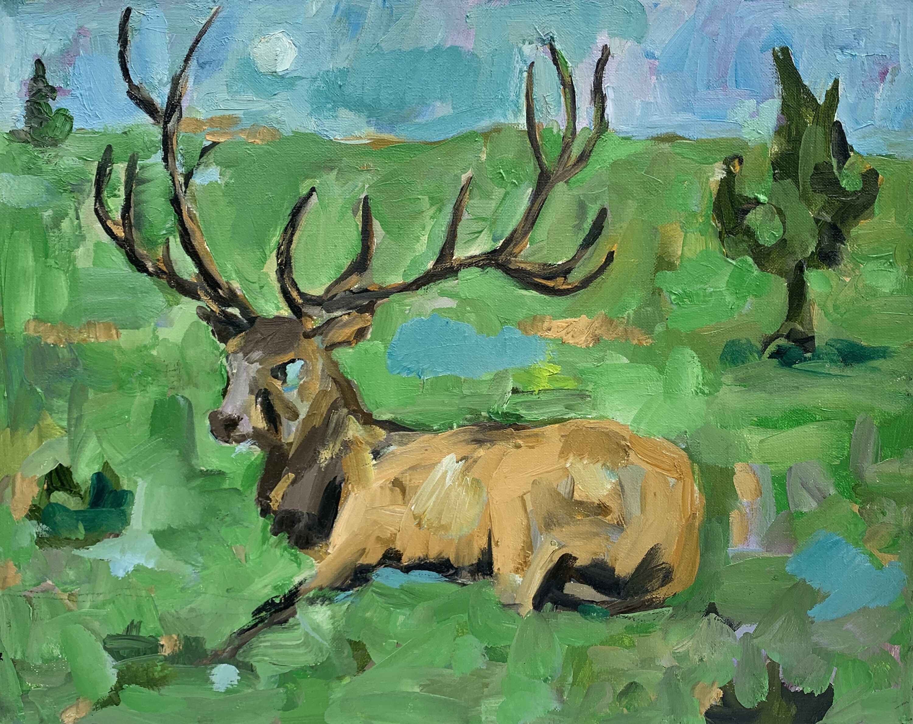 Elk Painting Elk Abstract Painting Elk Oil Painting Elk Wall Painting ...