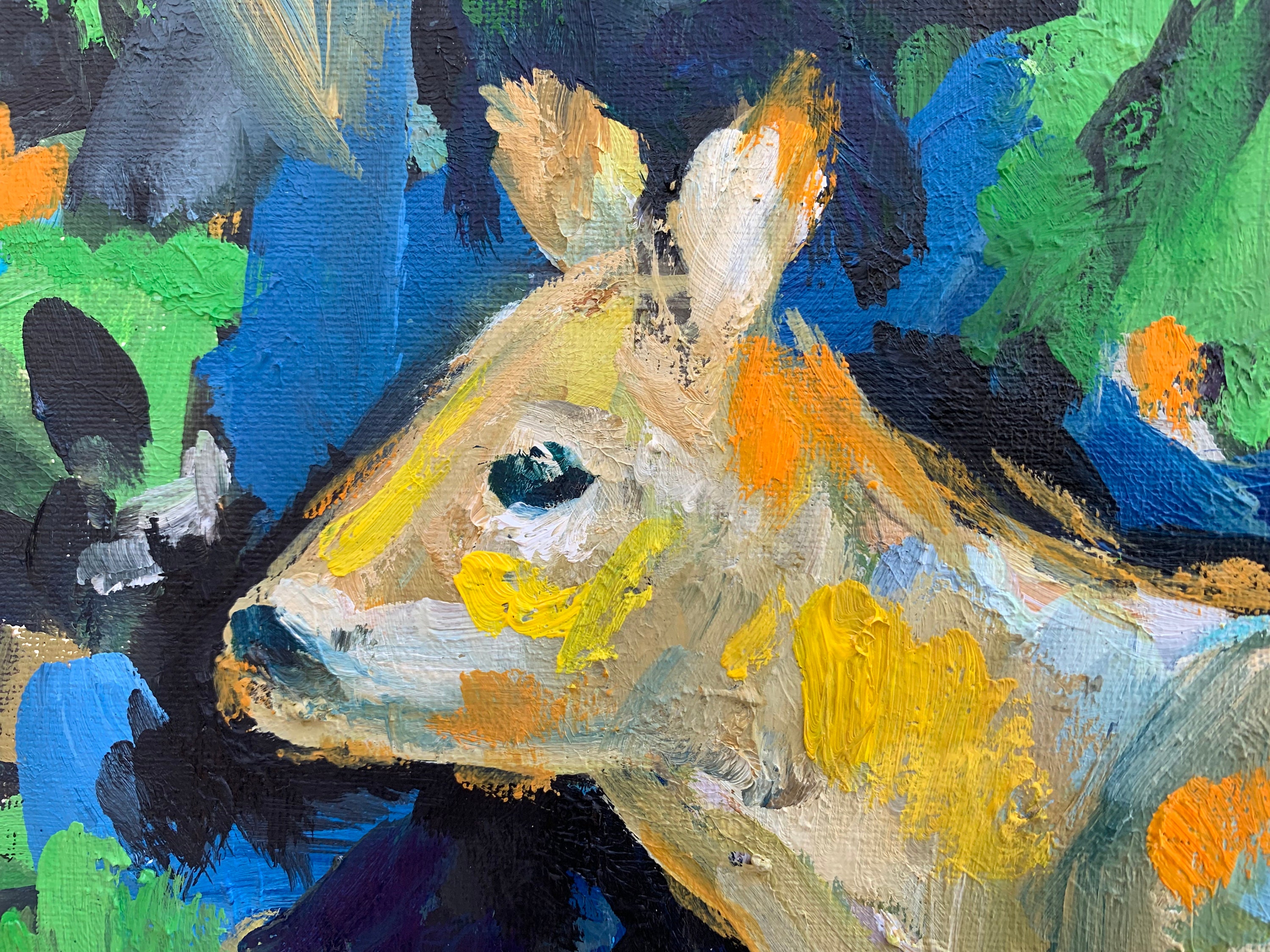 Deer Painting Deer Abstract Painting Deer Oil Painting Deer Wall ...