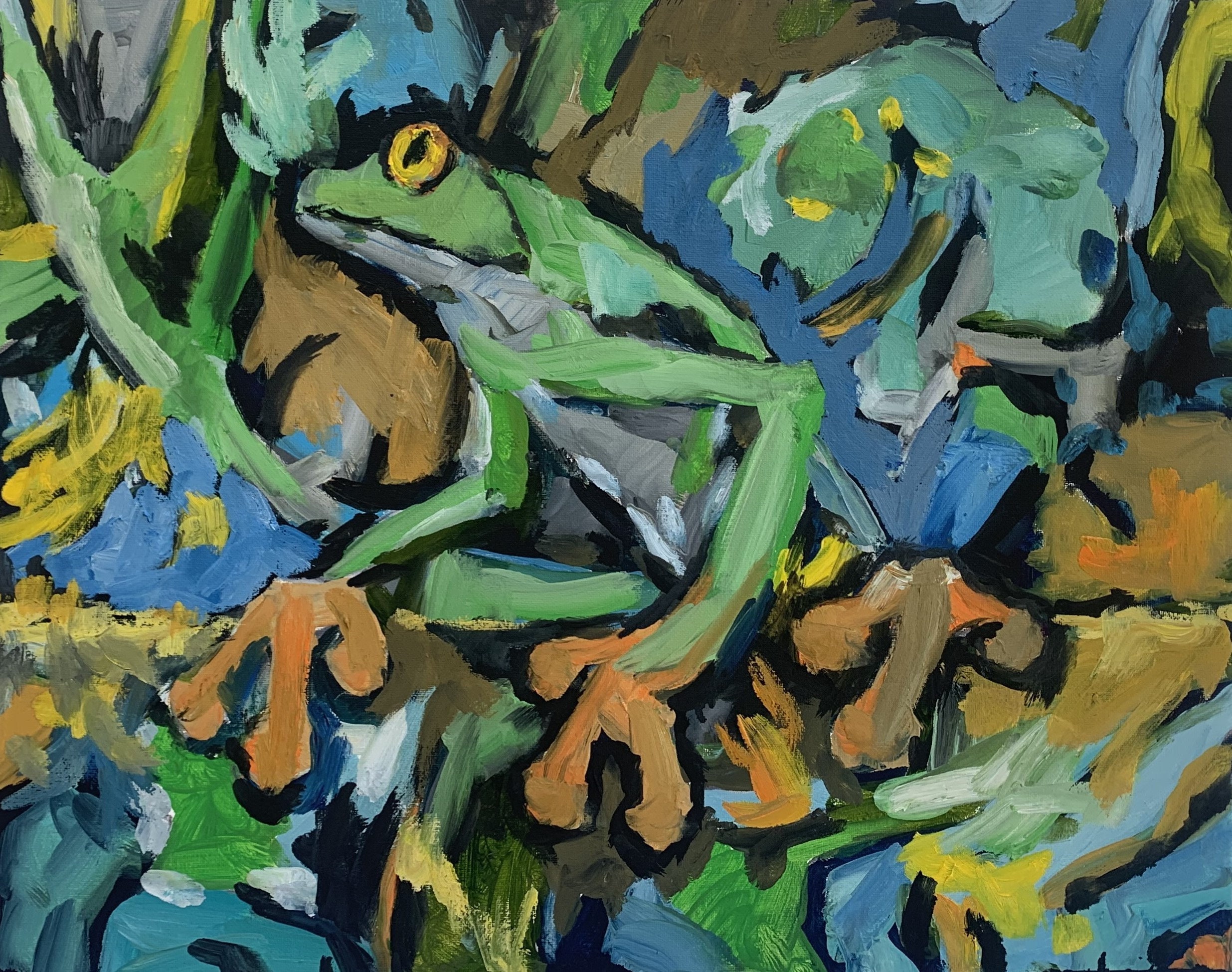 Frog Painting Frog Abstract Painting Frog Oil Painting Frog - Etsy