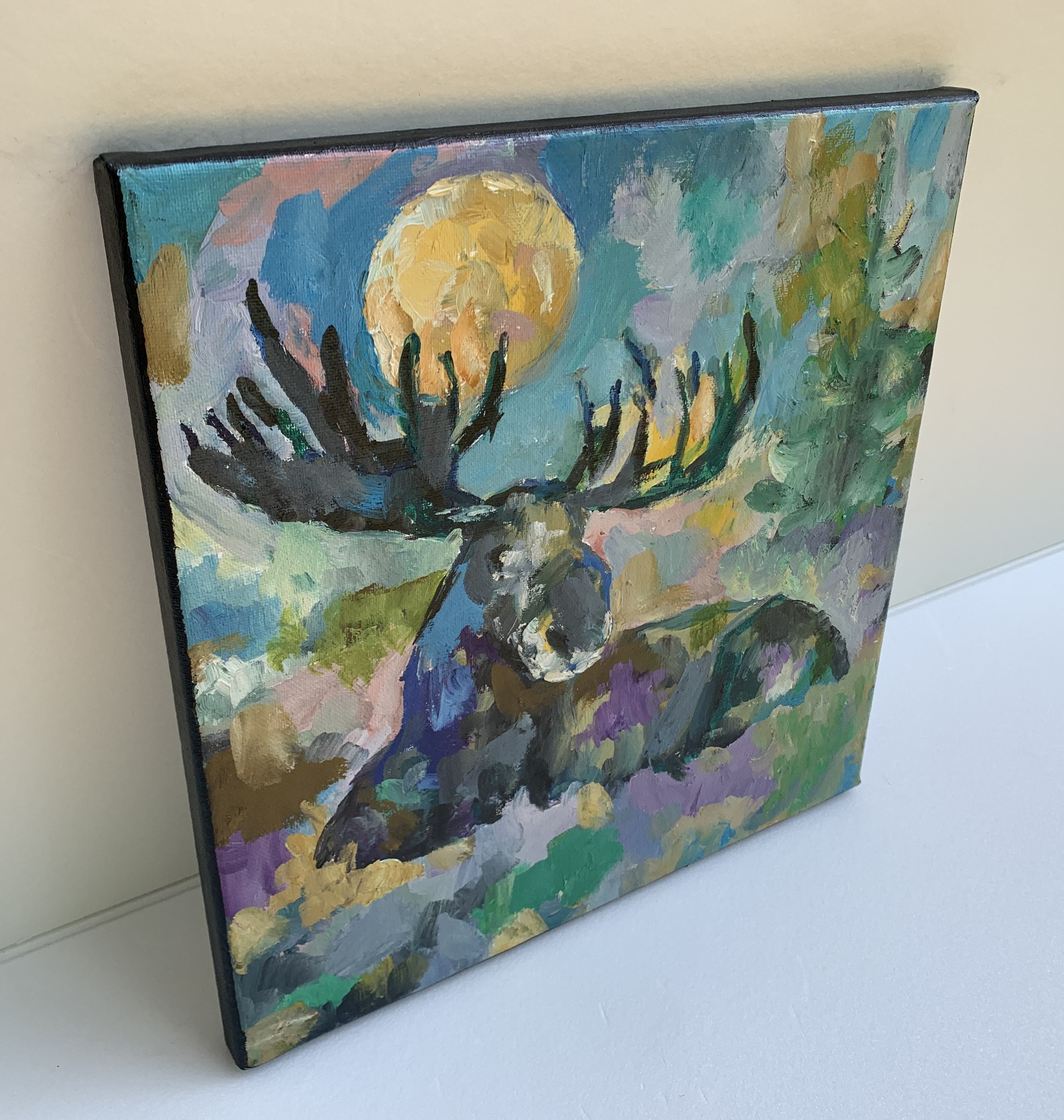 Moose Painting Moose Abstract Painting Moose Oil Painting - Etsy