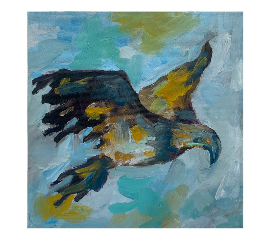 Hawk Painting Hawk Abstract Painting Hawk Oil Painting Hawk Wall ...