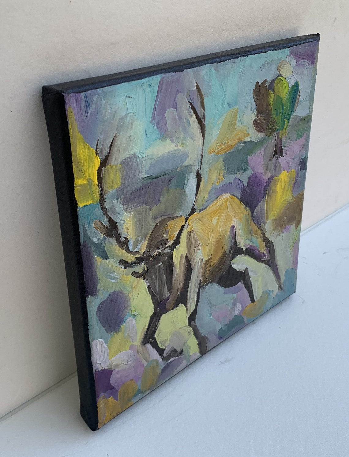 Elk Painting Elk Abstract Painting Elk Oil Painting Elk Wall Painting ...