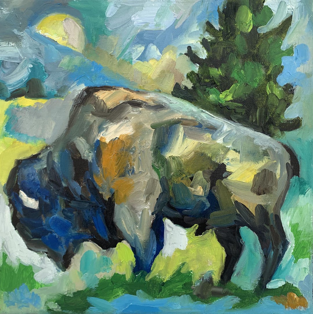 Bison Painting Bison Abstract Painting Bison Oil Painting Bison Wall ...