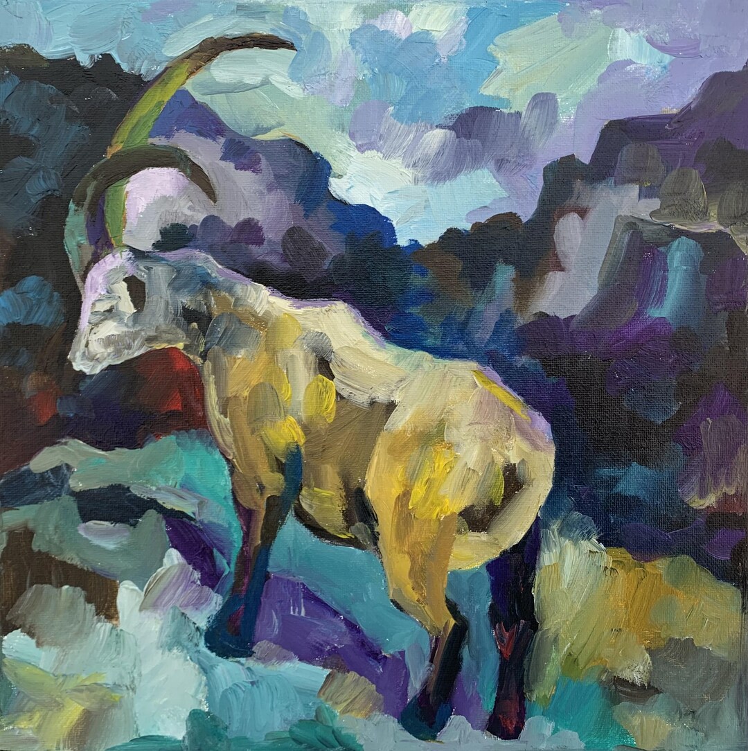 Ibex Painting Ibex Abstract Painting Ibex Oil Painting Ibex Wall ...