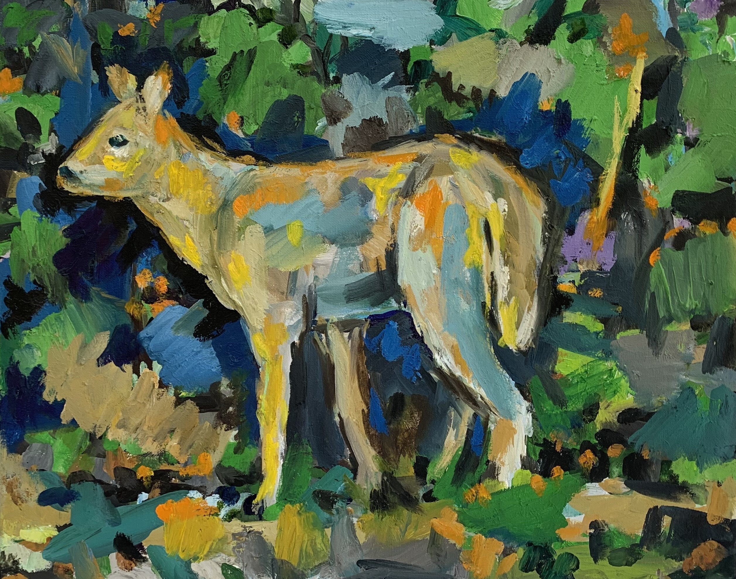 Deer Painting Deer Abstract Painting Deer Oil Painting Deer Wall ...