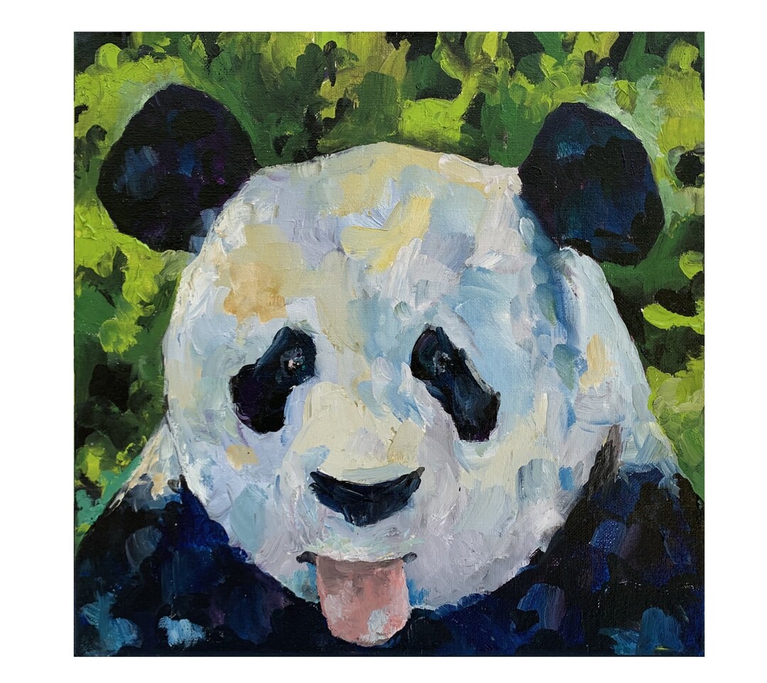Panda Bear Painting Panda Bear Abstract Painting Panda Bear Oil ...