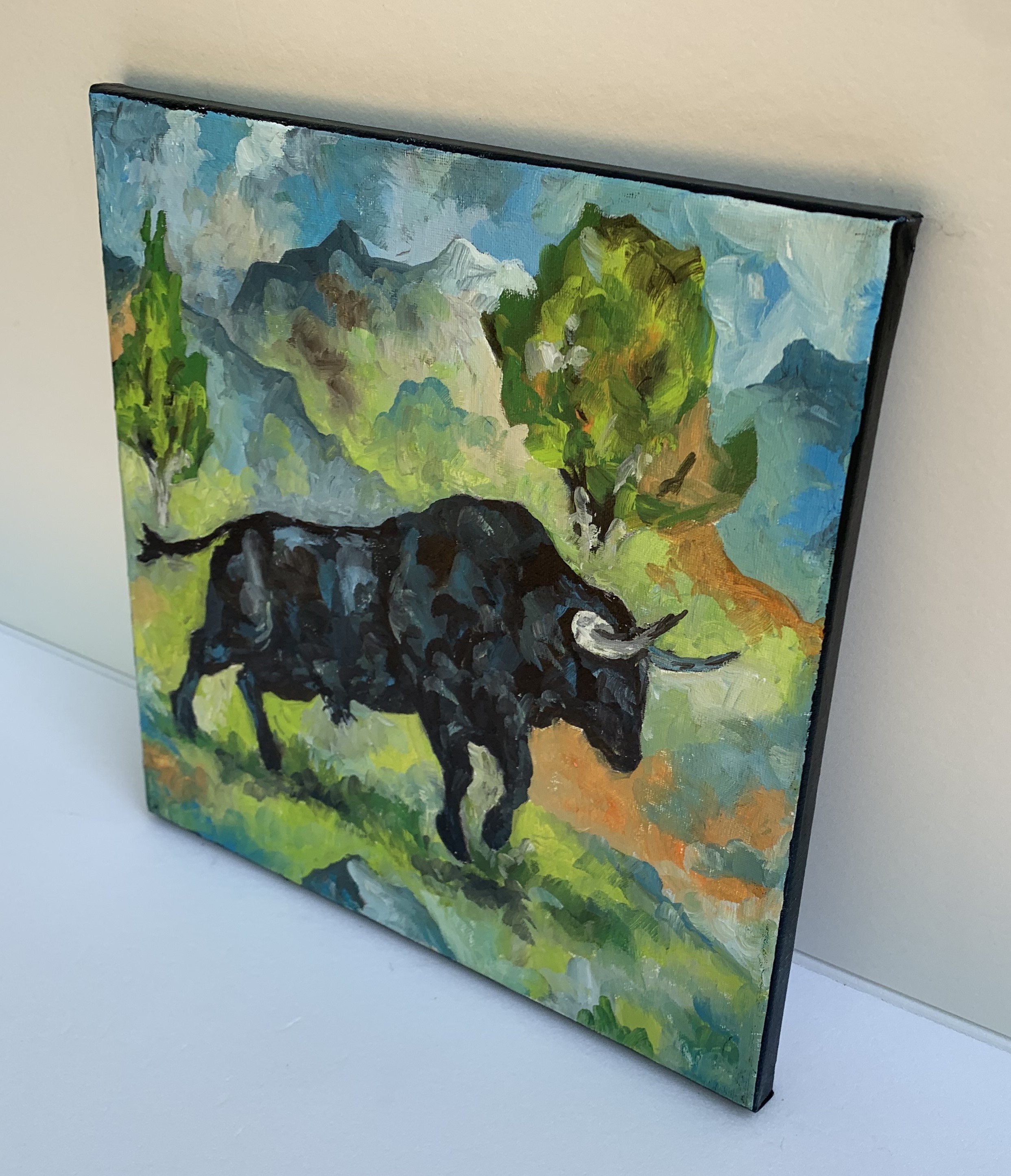 Bull Painting Bull Abstract Painting Bull Oil Painting Bull Wall ...