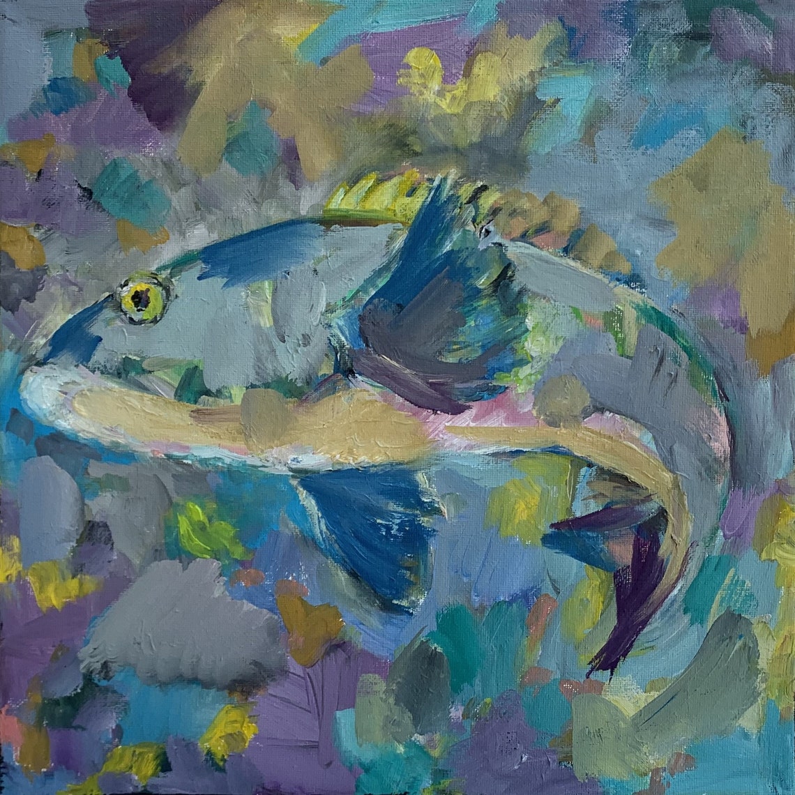 Fish Painting Fish Abstract Painting Fish Oil Painting Fish - Etsy