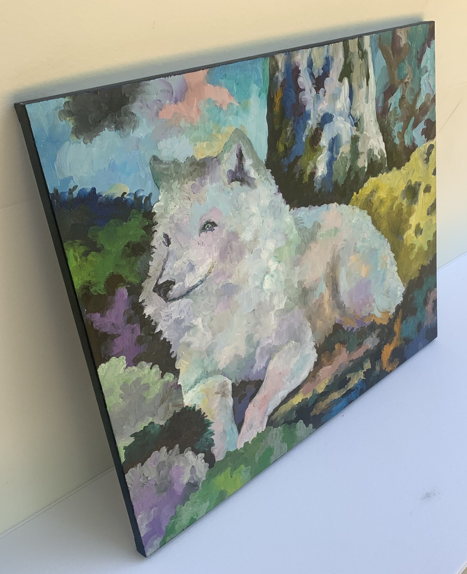 Wolf Painting Wolf Abstract Painting Wolf Oil Painting Wolf Wall ...