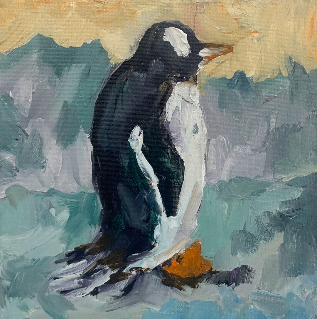 Penguin Painting Penguin Abstract Painting Penguin Oil Painting Penguin ...