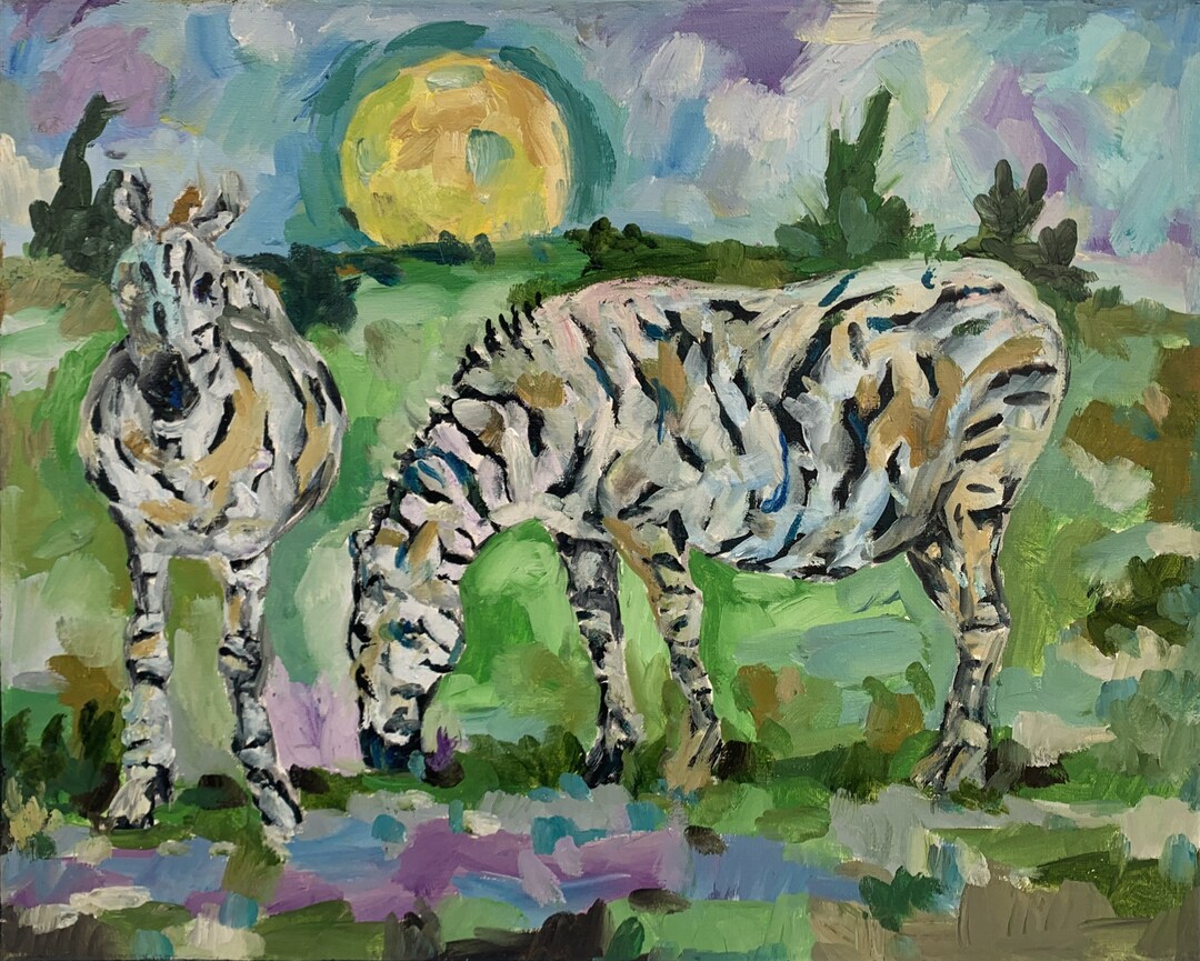 Zebra Painting Zebra Abstract Painting Zebra Oil Painting Zebra Wall ...