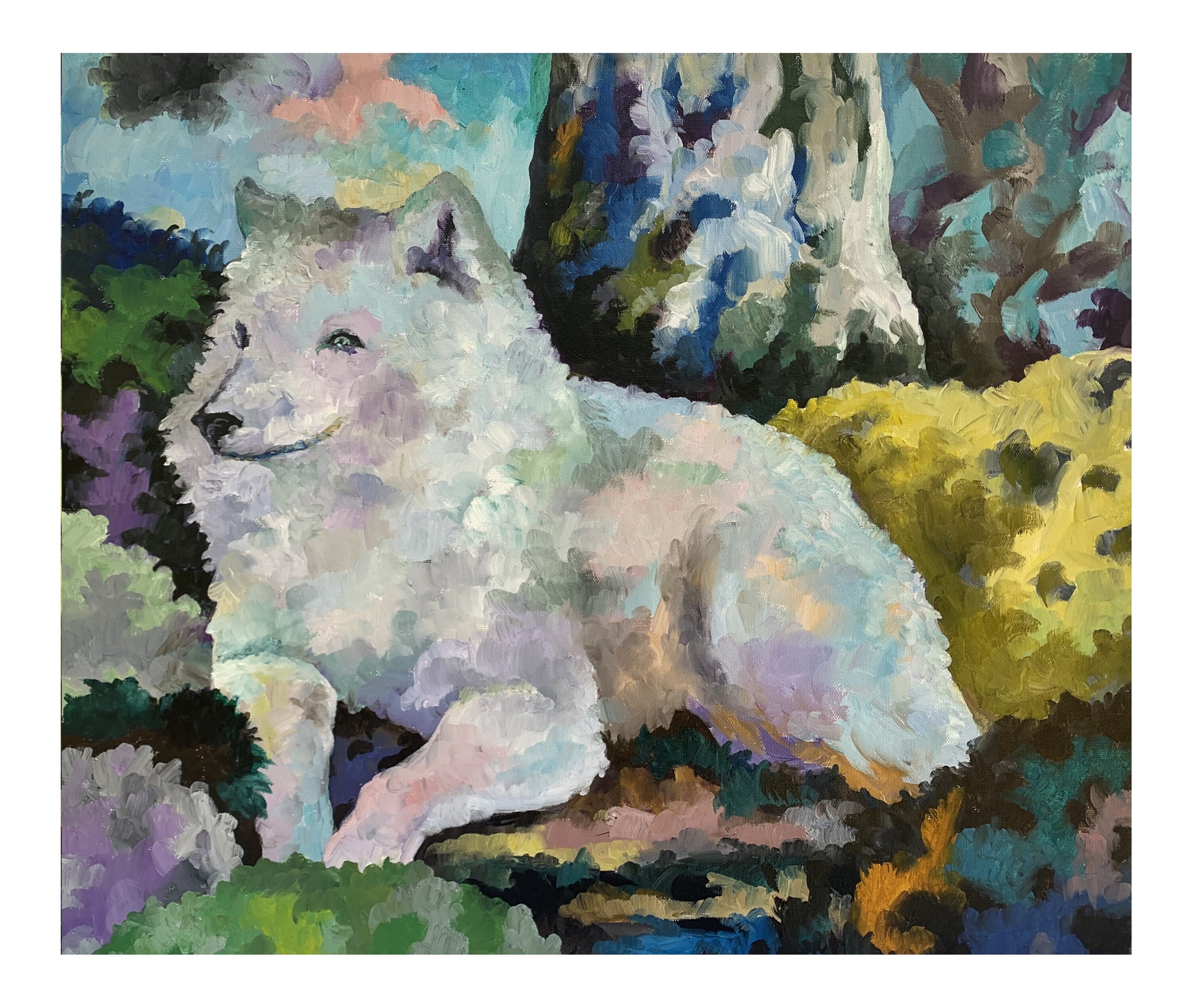 Wolf Painting Wolf Abstract Painting Wolf Oil Painting Wolf Wall ...