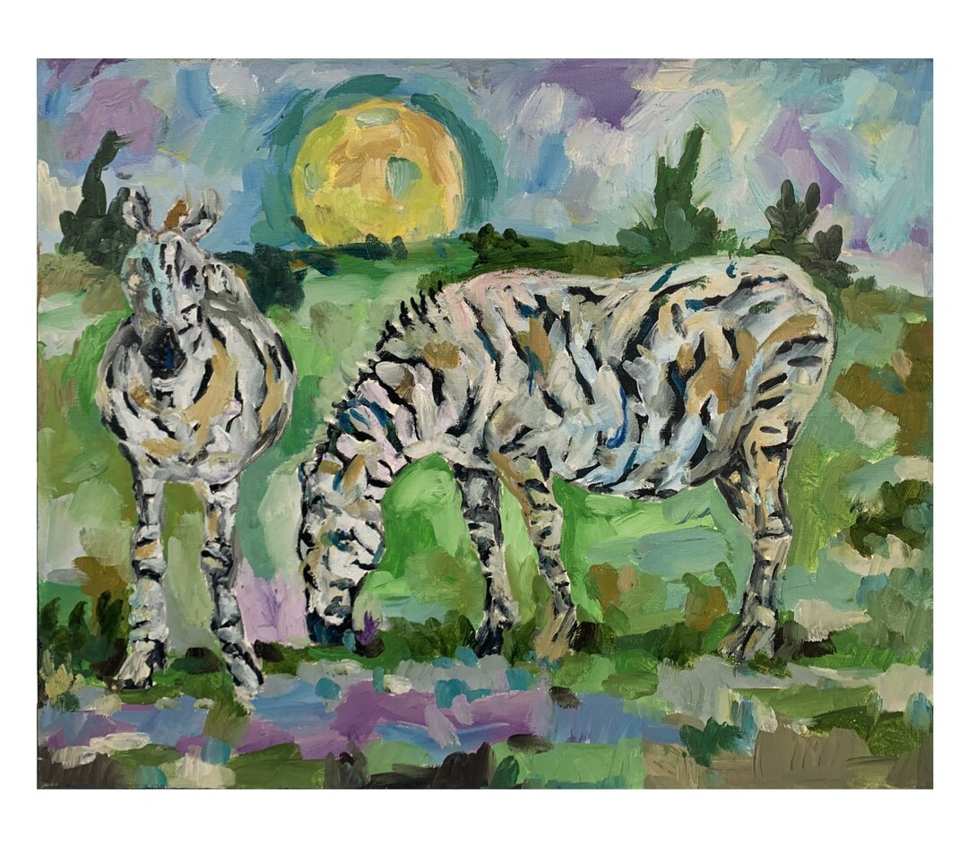 Zebra Painting Zebra Abstract Painting Zebra Oil Painting Zebra Wall ...