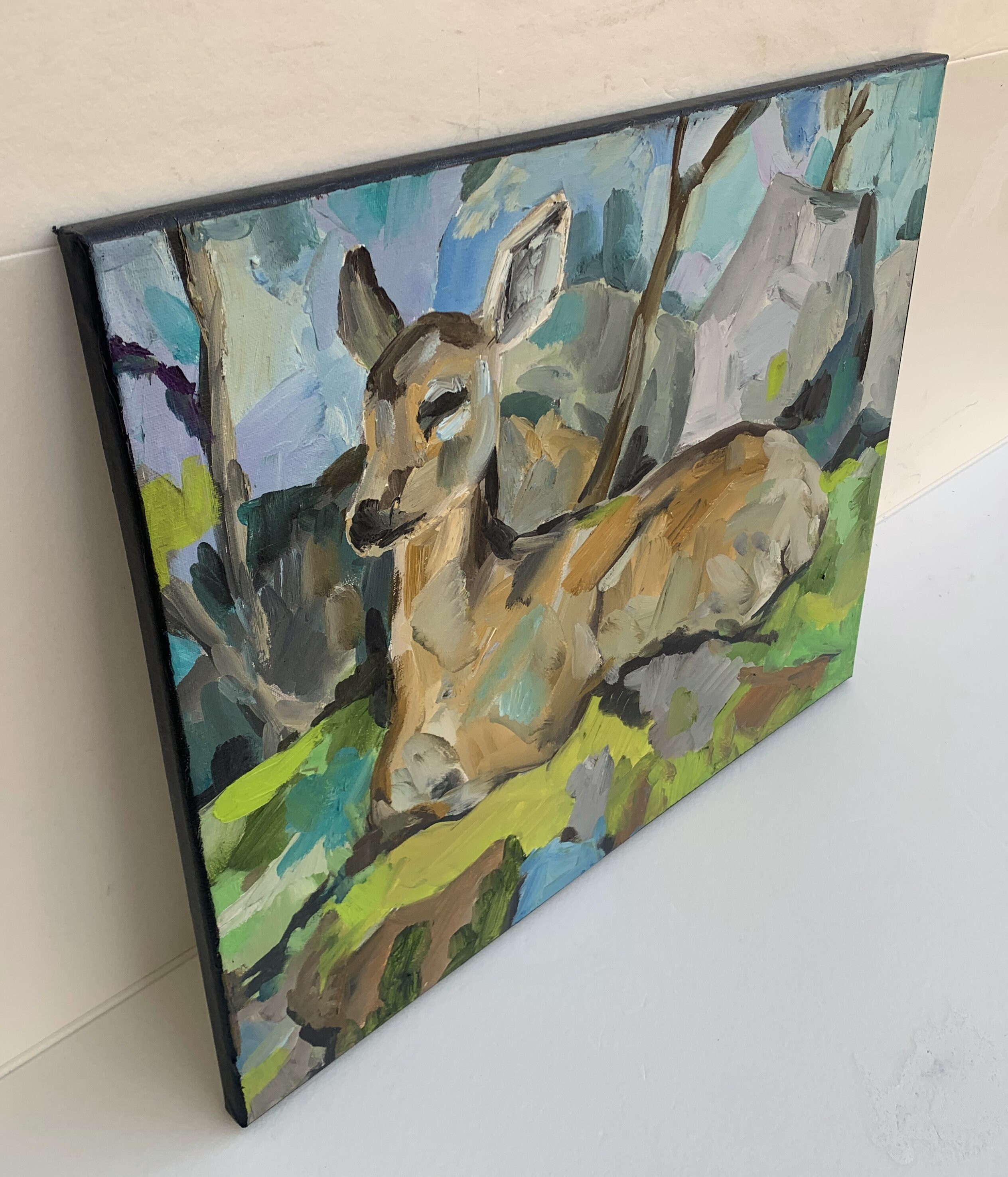 Deer Painting Deer Abstract Painting Deer Oil Painting Deer Wall ...