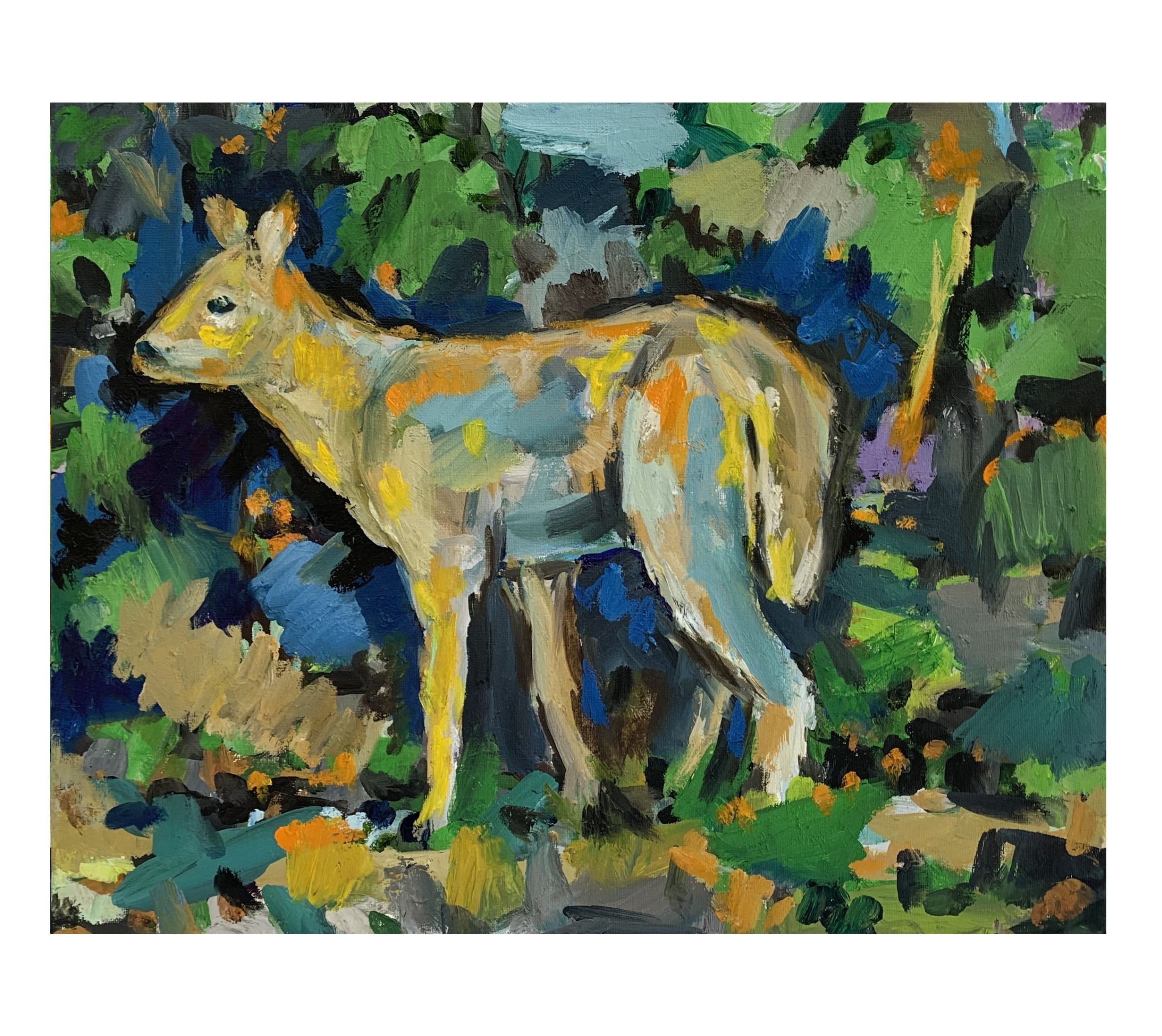 Deer Painting Deer Abstract Painting Deer Oil Painting Deer Wall ...