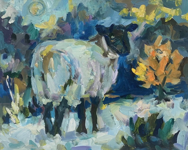 Sheep Painting Sheep Abstract Painting Sheep Oil Painting Sheep Wall ...
