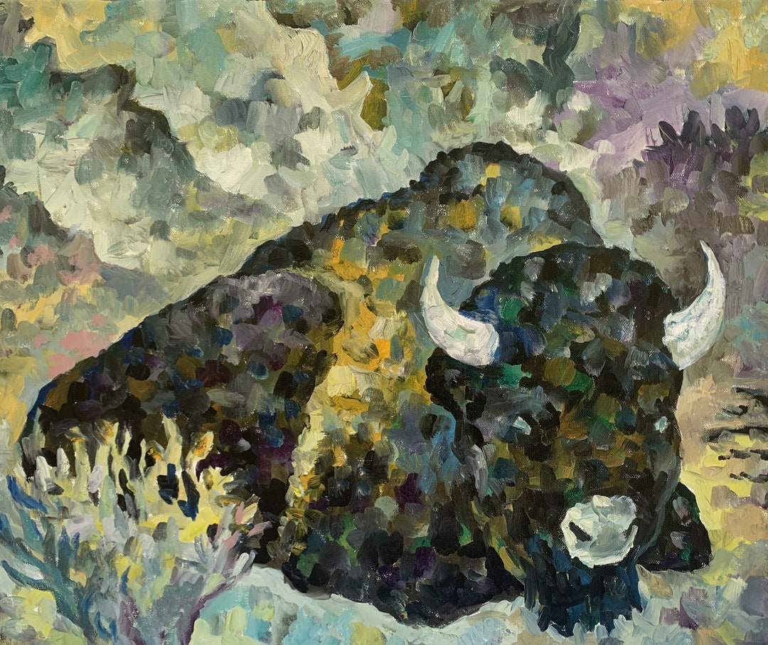 Buffalo Painting Buffalo Abstract Painting Buffalo Oil - Etsy