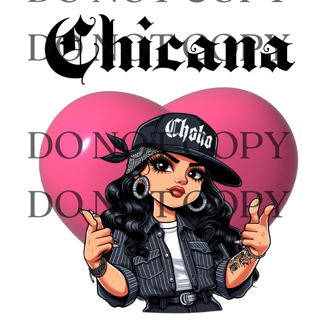 Chicana Pink Heart, Chola Style ,PNG, Old School - Etsy