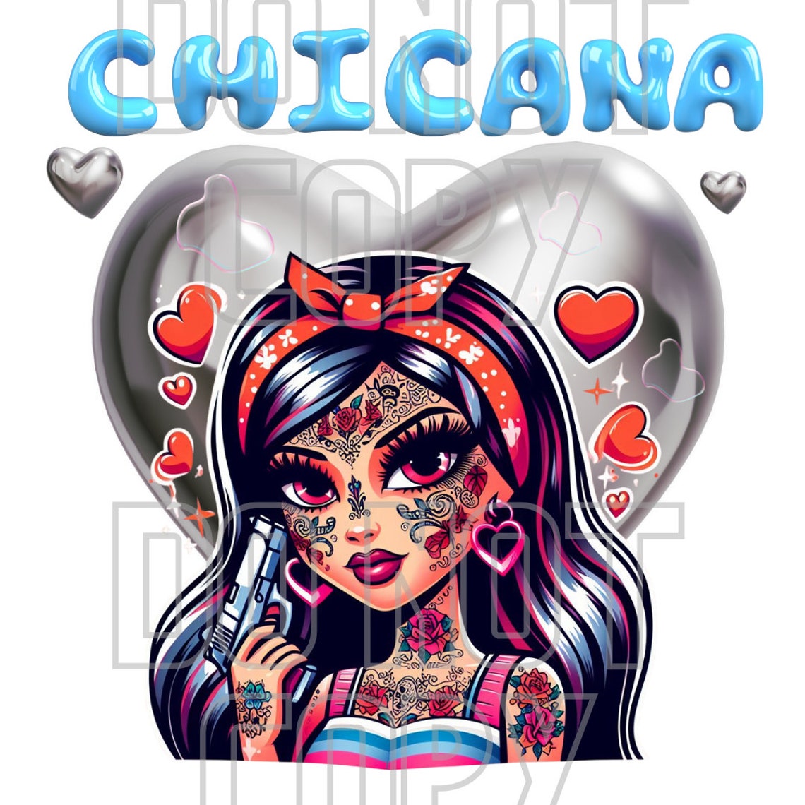 Chicana PNG , Chola Style ,PNG, Old School, Heart ,bubble Letters - Etsy