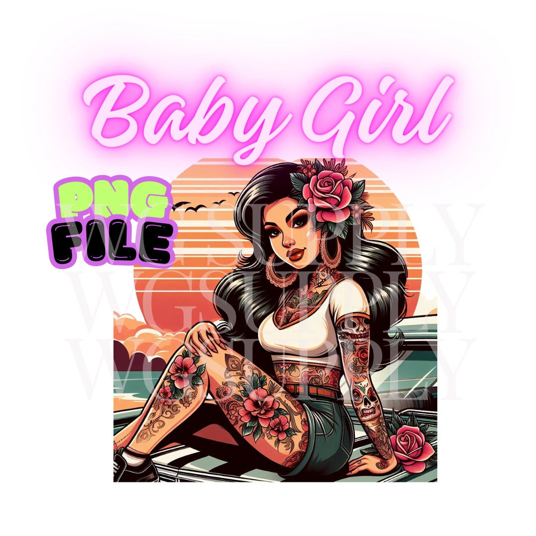 Chicana Tattoo Chola Sunset Style ,PNG, Old School Car - Etsy