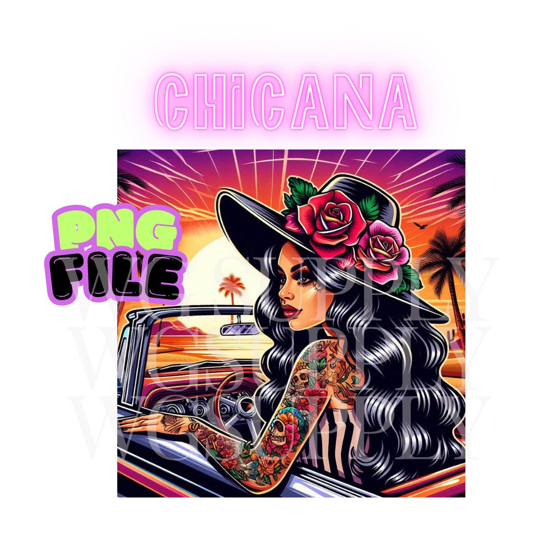 Chicana Chola Sunset Tattoo Girl Style ,PNG, Old School Car - Etsy