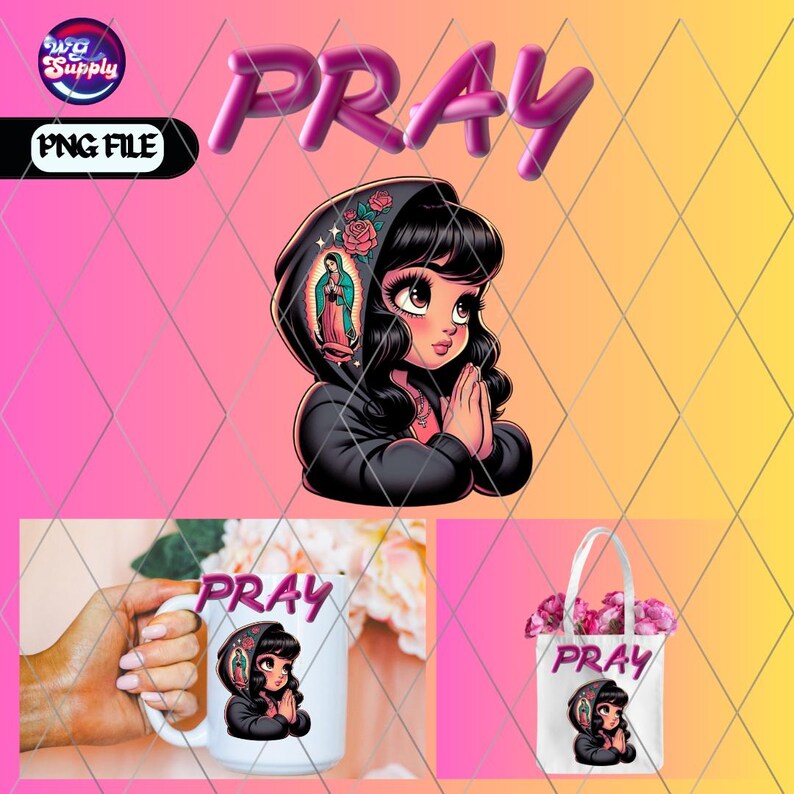 PNG, Praying Girl Hands,bubble Letters ,catholic Girl, Faith Girl ...