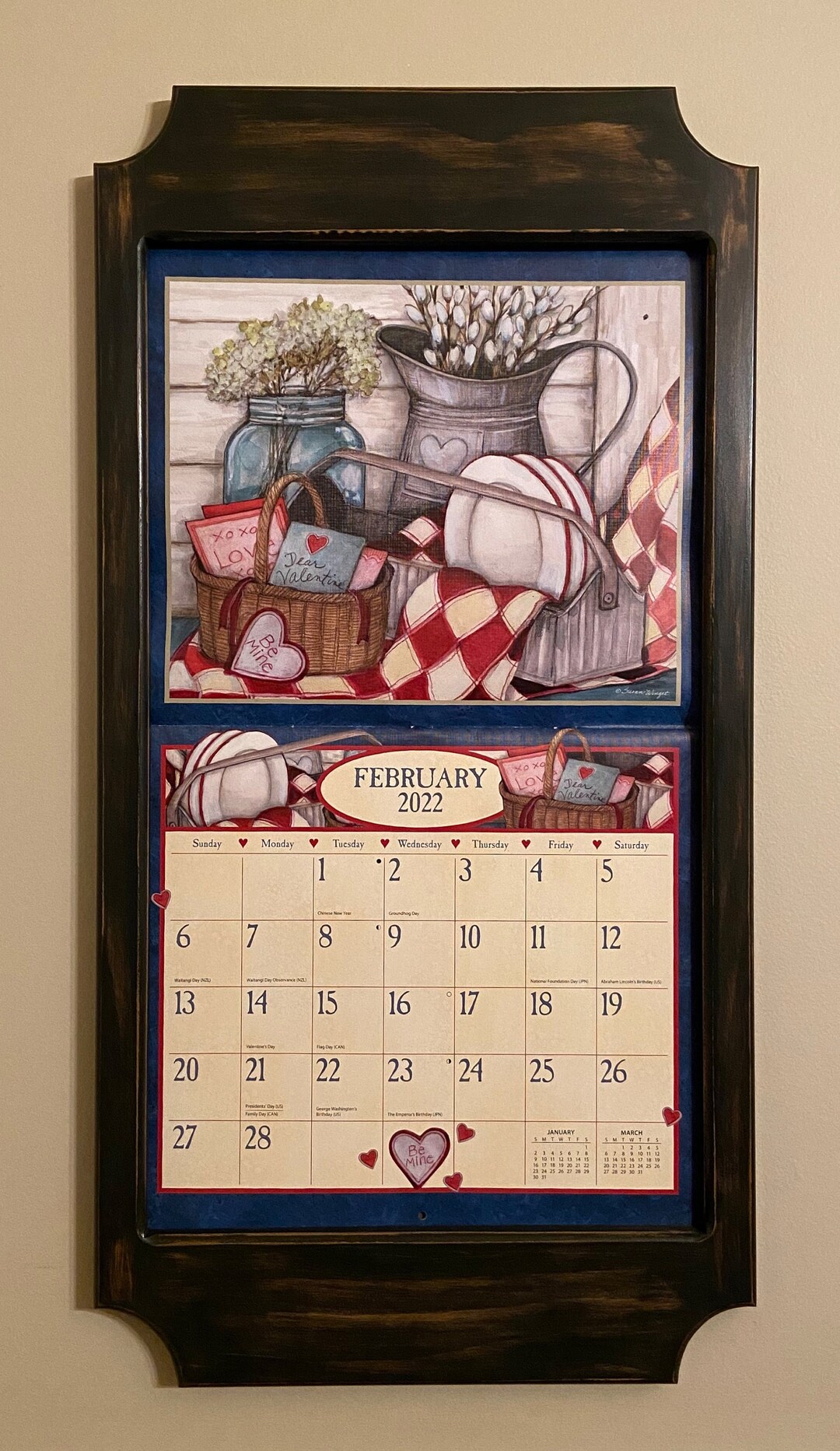 Custom Solid Pine Calendar Frame for Lang Style Collectable - Etsy