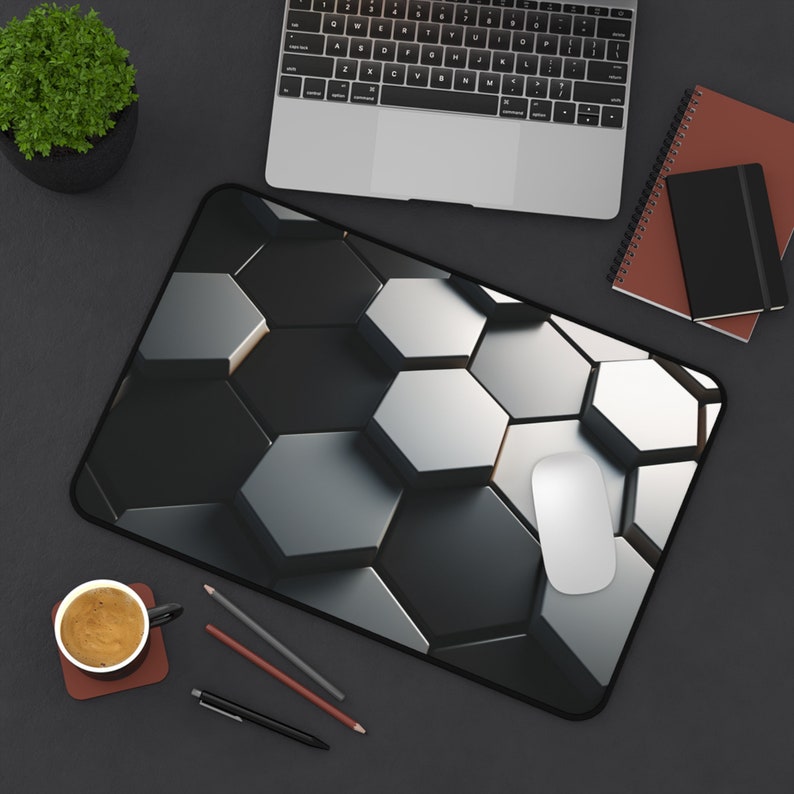DM61 - Dark Hexagons | Sizes up to 36in X 18in | Gift for Gamer, Gift ...