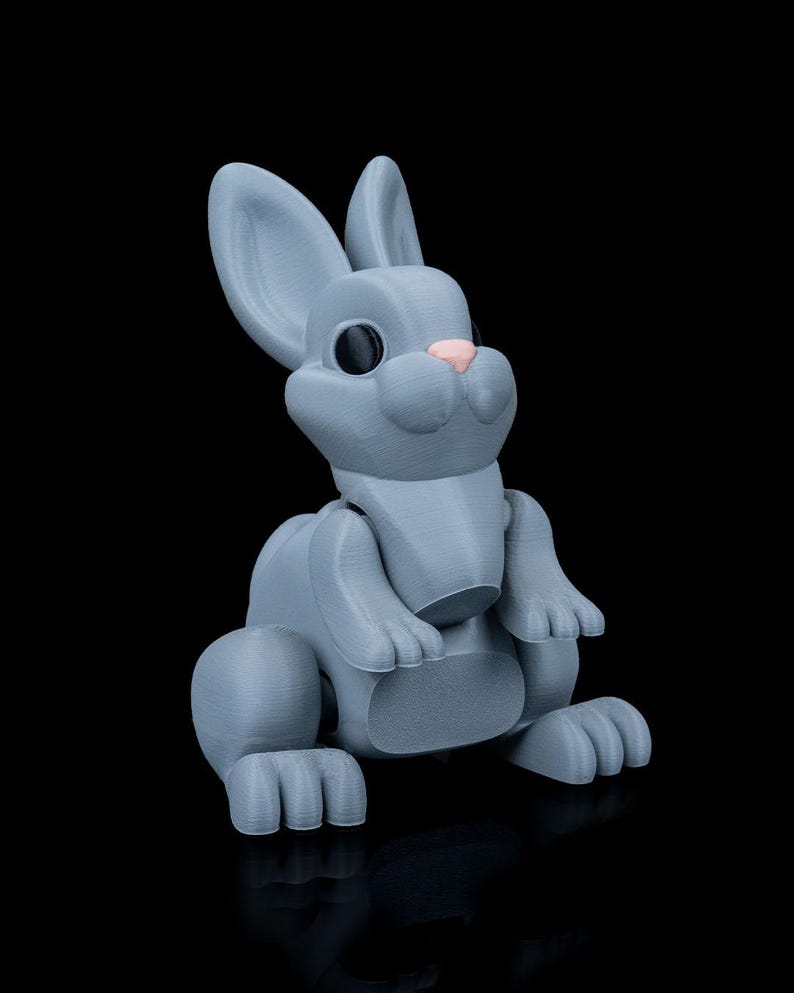 Customizable 3D Printed Bunny, Articulated Bunny Fidget Toy, Cute Bunny ...