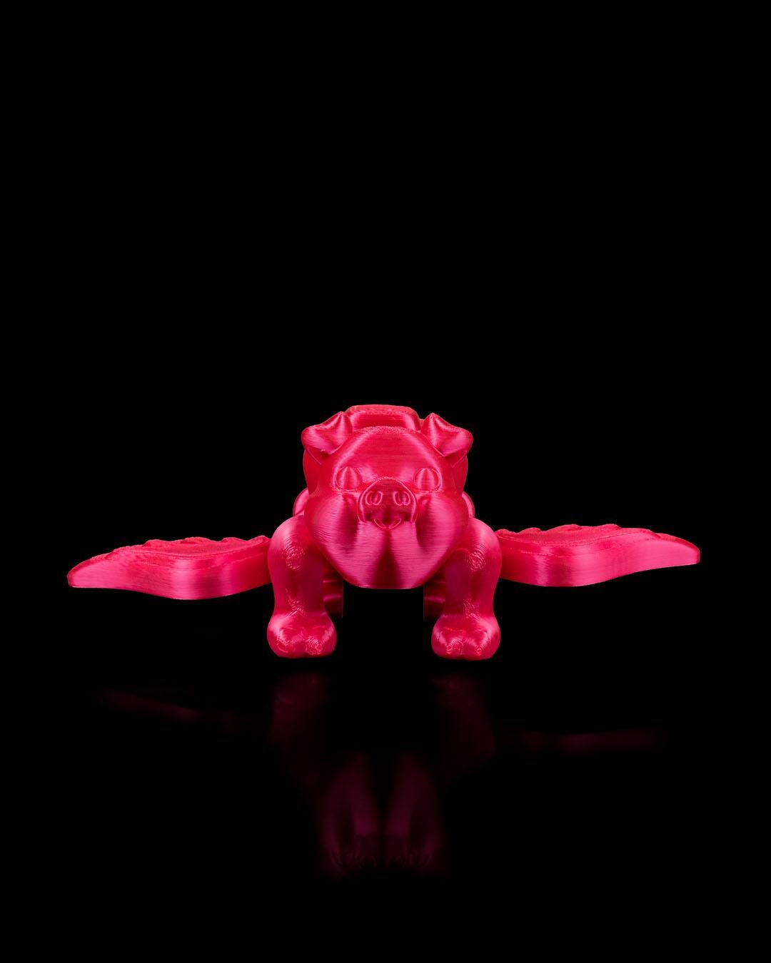 Customizable 3D Printed Flying Pig, Articulated Pig Fidget Toy, Cute ...