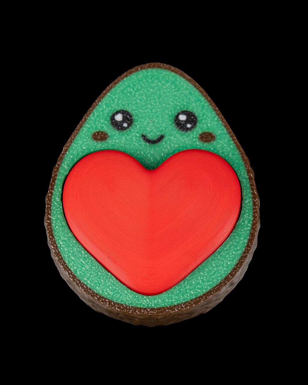 Cute Avocado Heart Fidget Keychain – 3D Printed PLA Clicker Toy, Stress ...