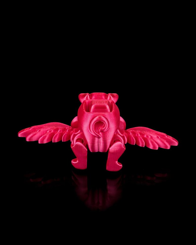 Customizable 3D Printed Flying Pig, Articulated Pig Fidget Toy, Cute ...