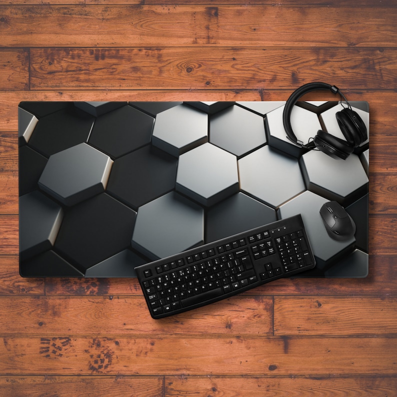 DM61 - Dark Hexagons | Sizes up to 36in X 18in | Gift for Gamer, Gift ...
