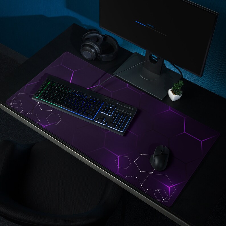 DM125 - Dark Hexagons | Sizes up to 36in X 18in | Gift for Gamer, Gift ...
