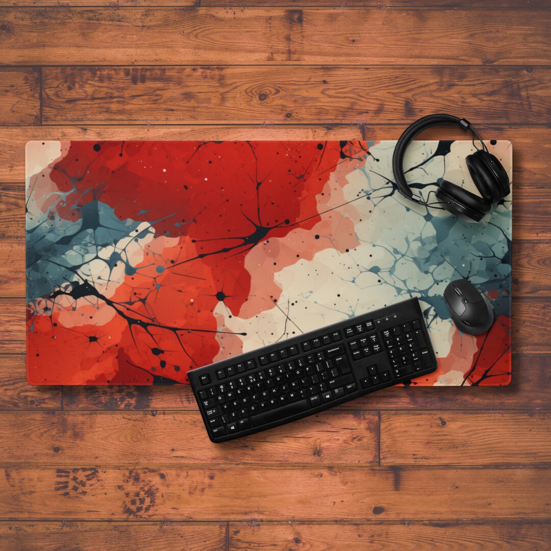 DM80 - Black Red Splatter | Sizes up to 36in X 18in | Gift for Gamer ...