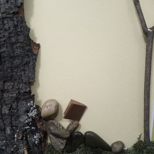 Framed Pebble Art Reading in Nature - Etsy