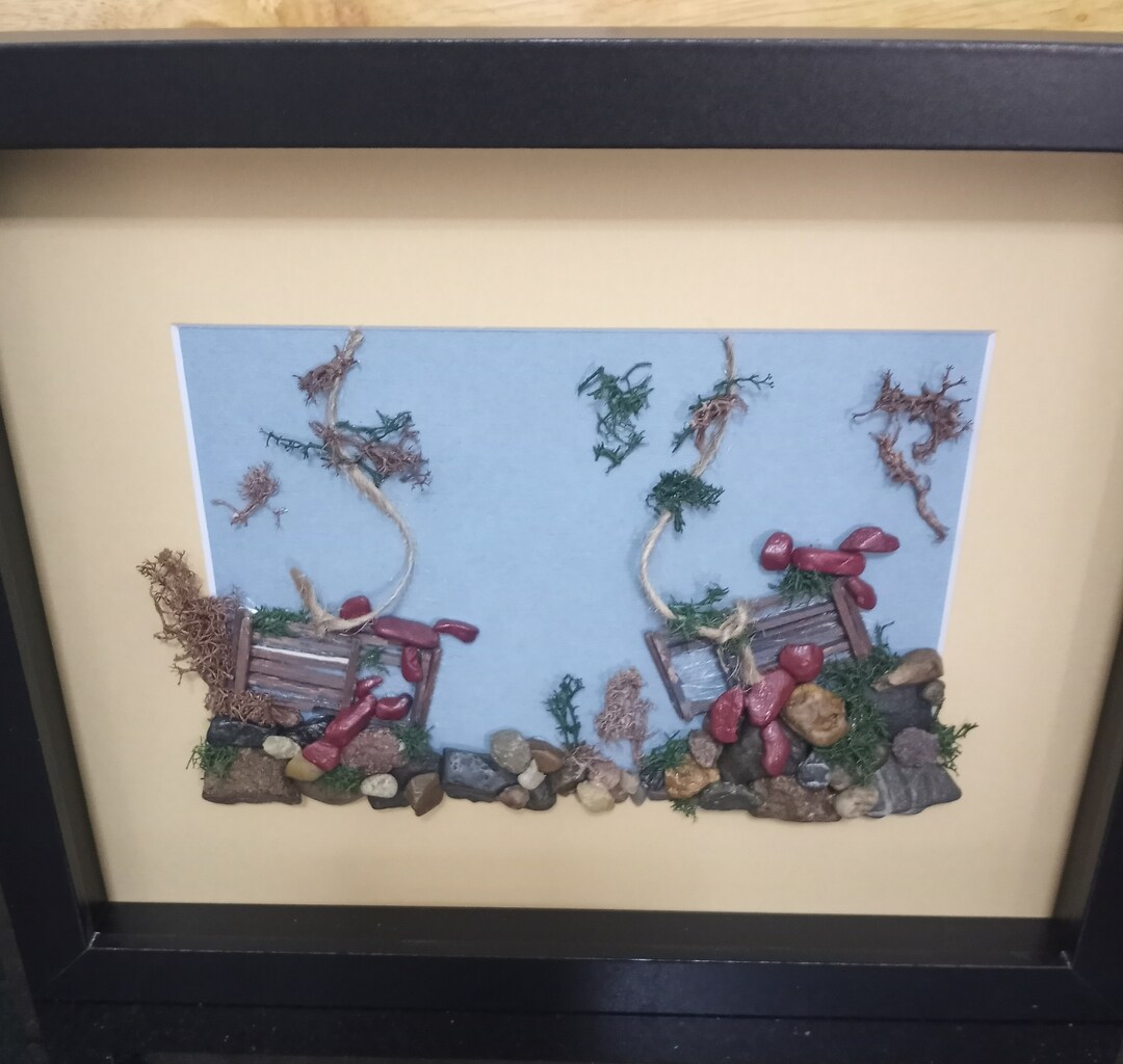 Framed Pebble Art Lobster Traps - Etsy