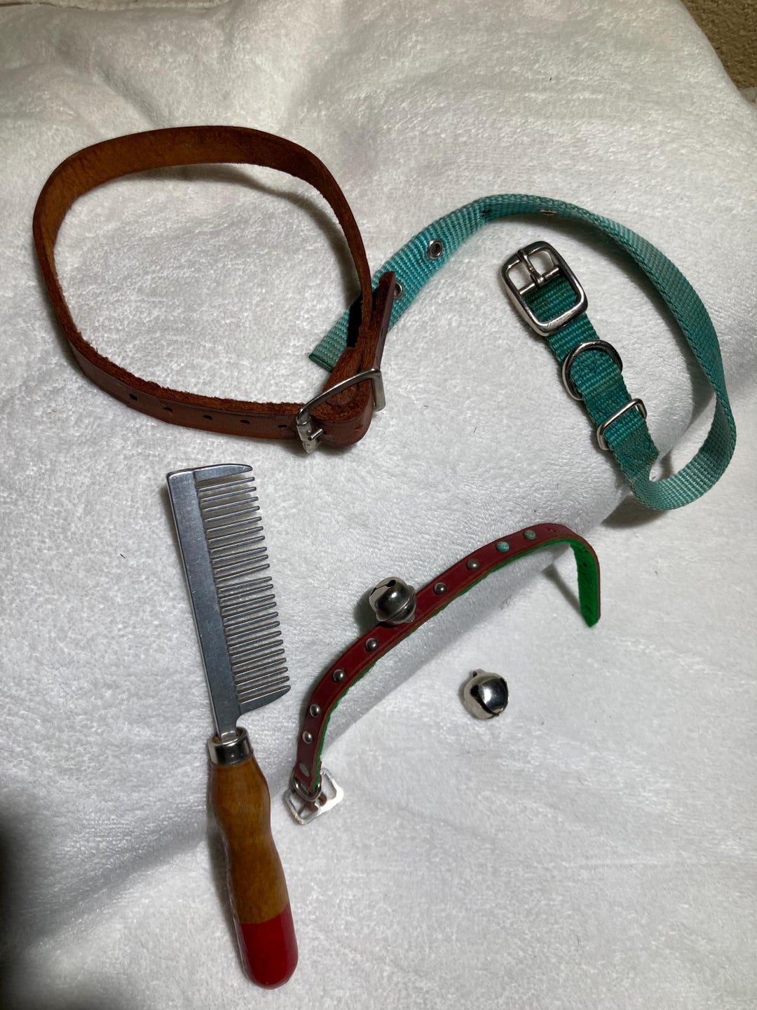 Vintage Dog Collars and Comb - Etsy