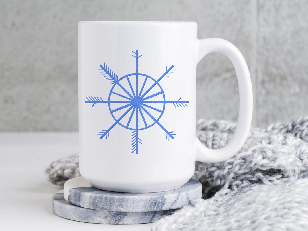 Blue Rune Sigil Happiness Affirmation Mug | Norse Style Sigil for ...