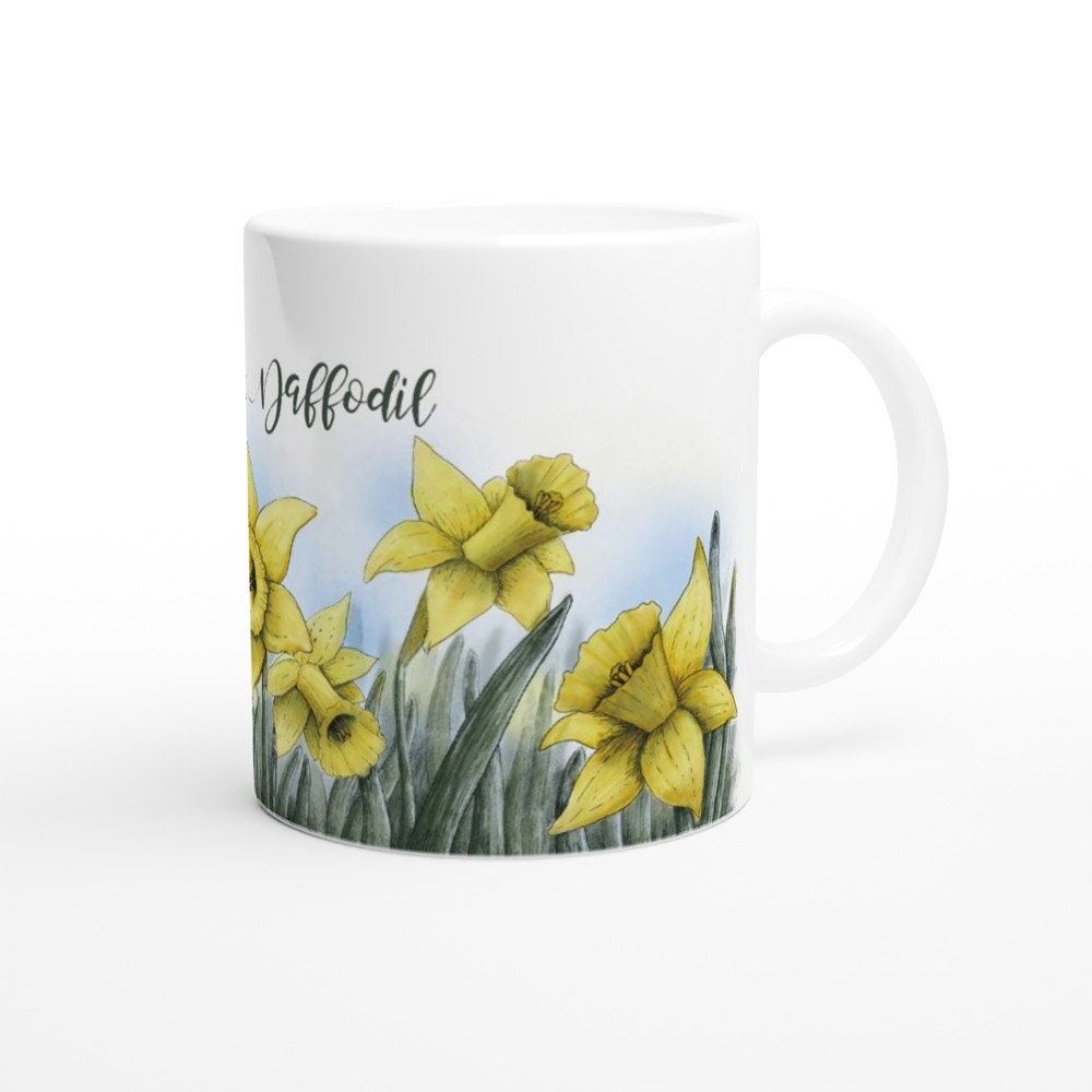 Personalized Mug With Daffodil Coffee Mug for Flower Lover Flower ...